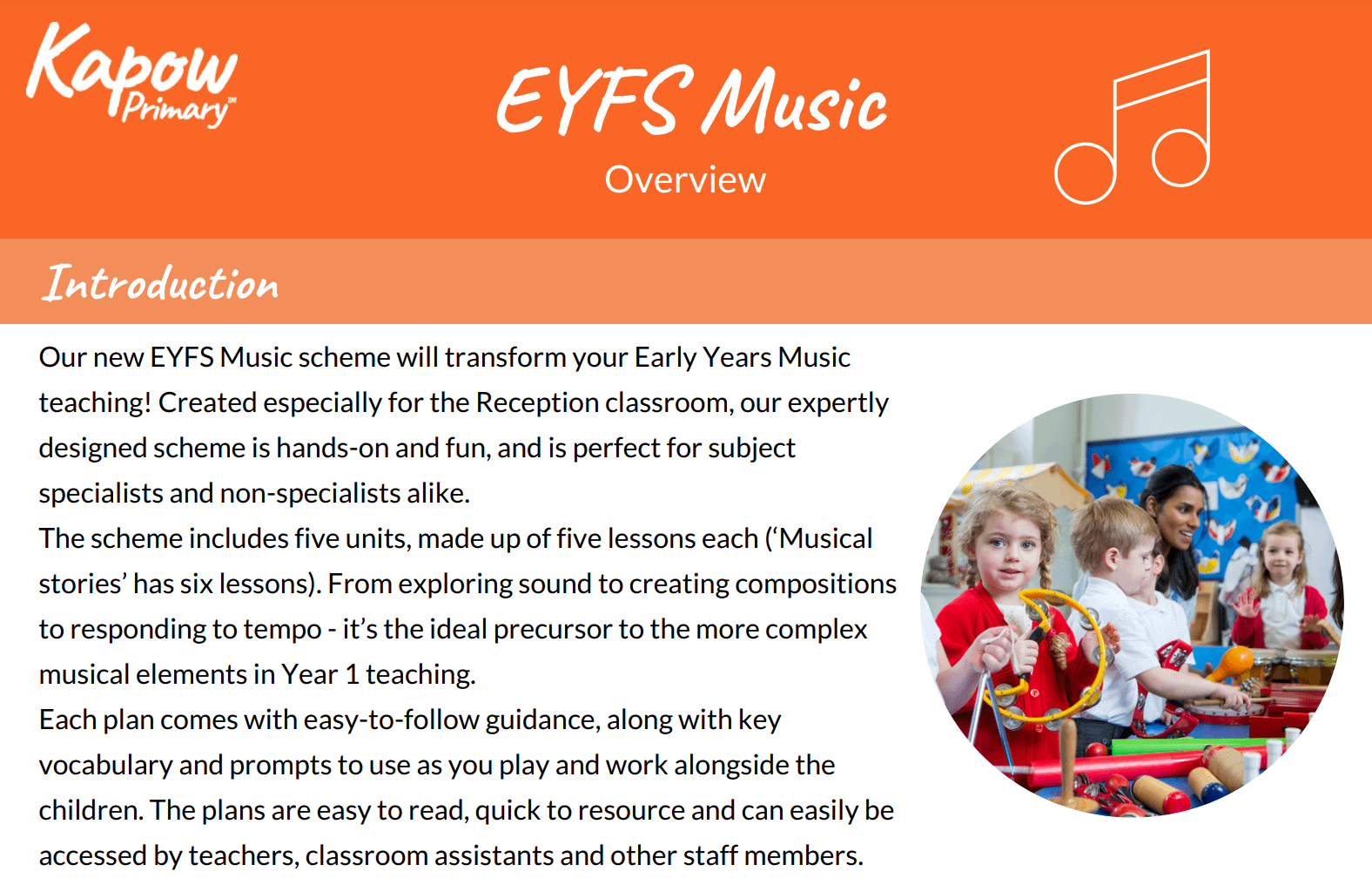 A guide to teaching EYFS Music