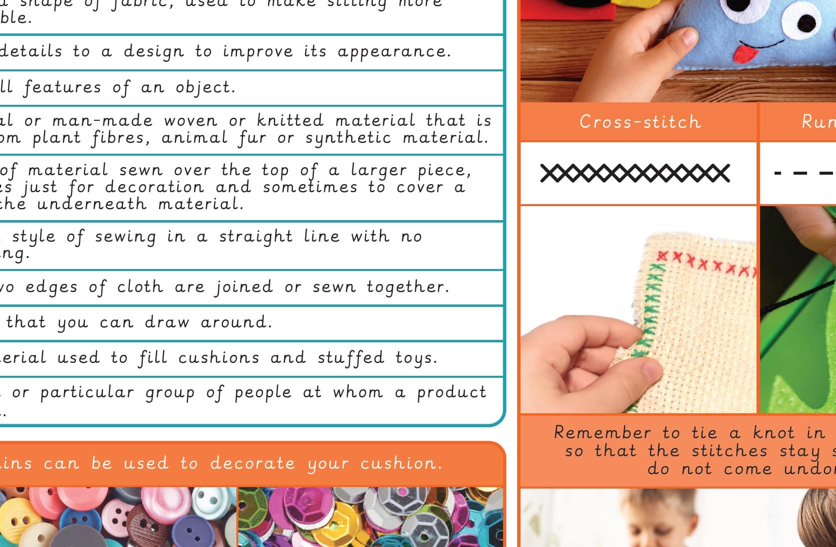 Knowledge organiser: DT - Y3 Cushions - Kapow Primary