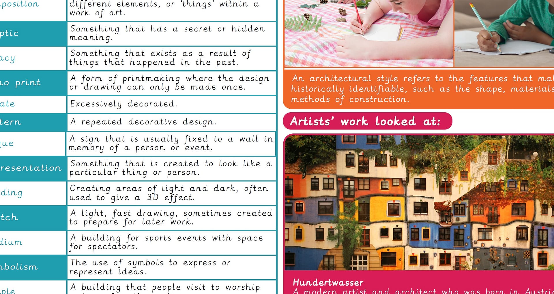 Knowledge Organiser: Original Art and design scheme - Y5: Formal elements of art - Kapow Primary