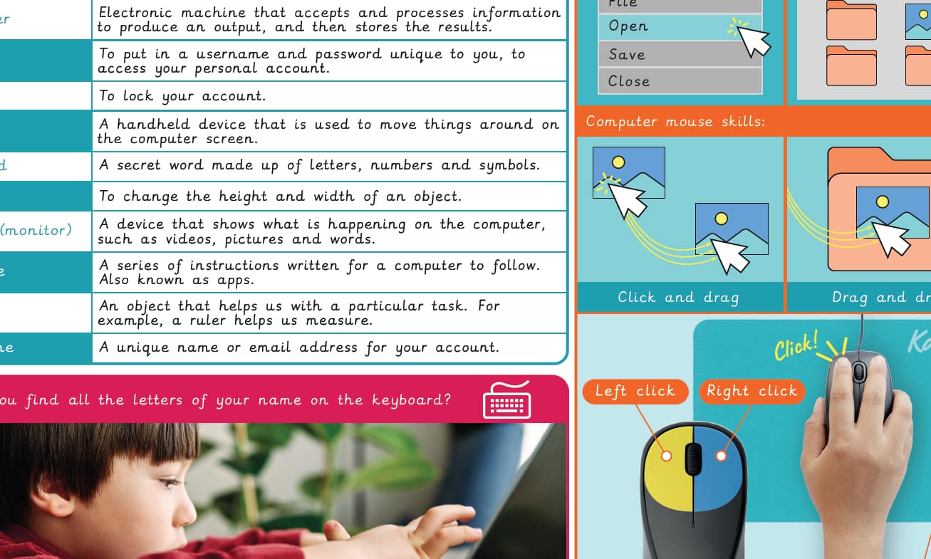 Knowledge Organiser Computing Mouse Skills - Kapow Primary