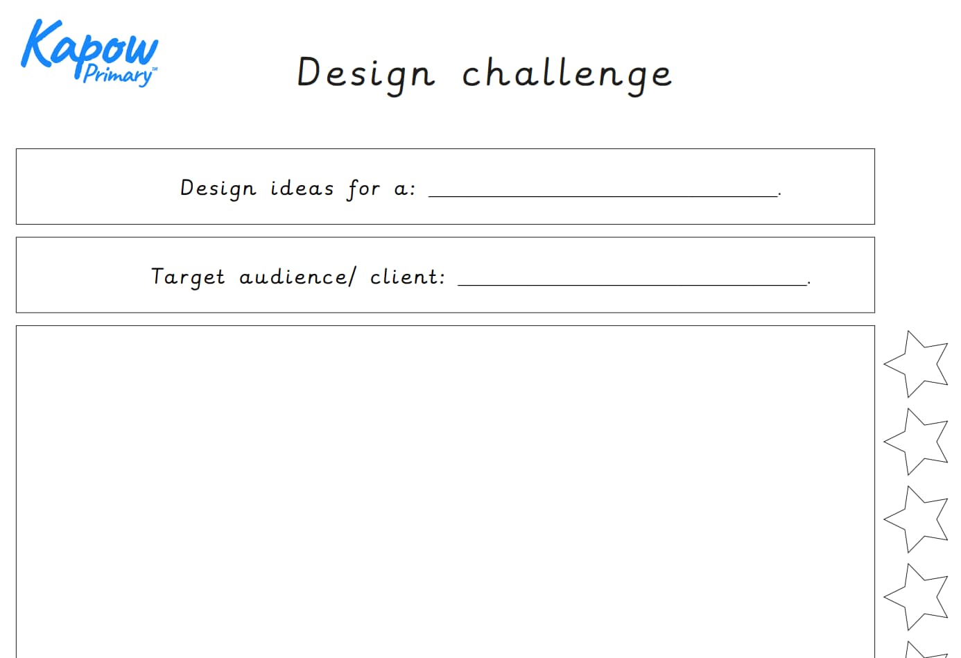 D&T Extension design challenge sheet