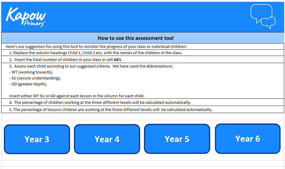 French: Assessment spreadsheet