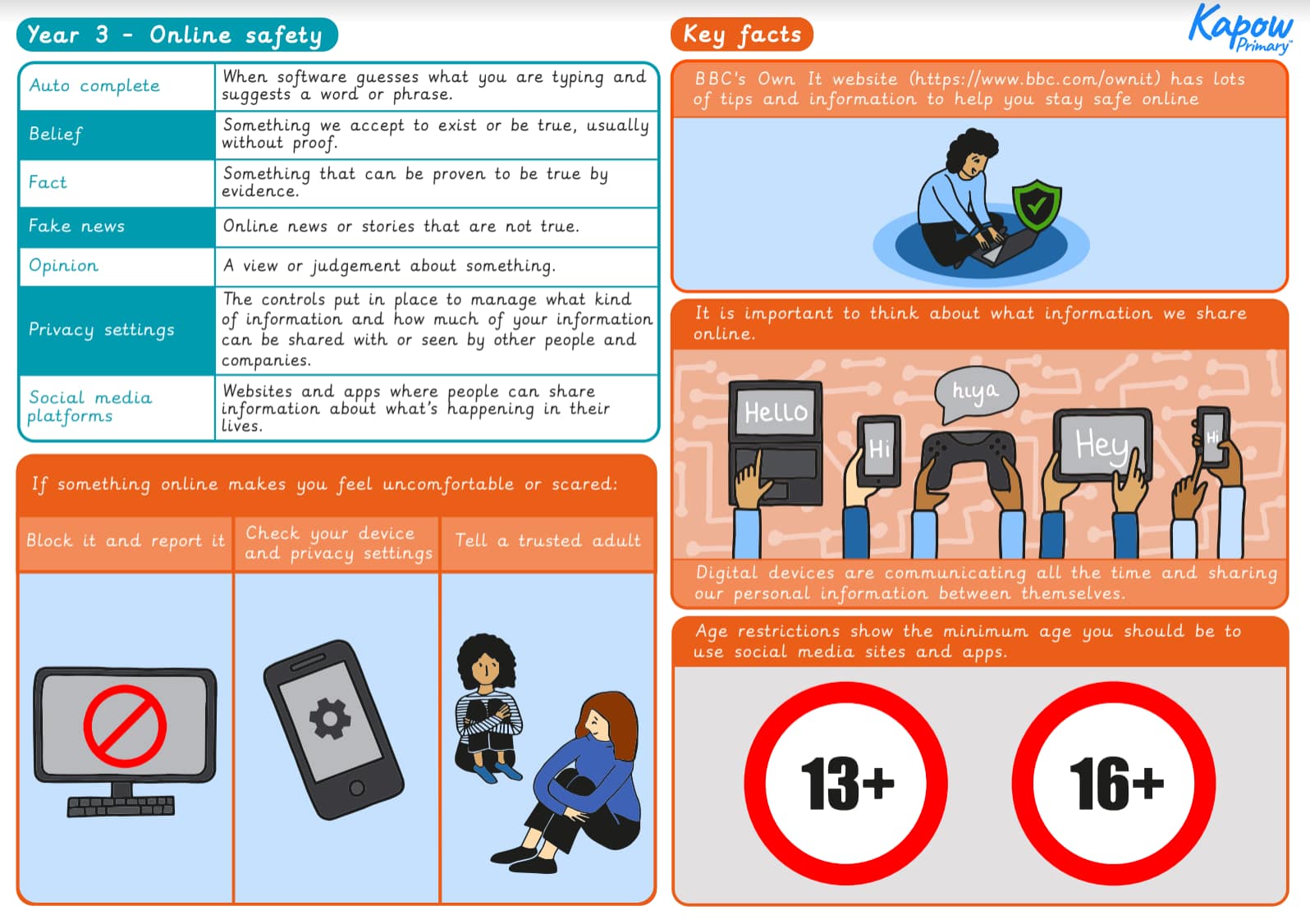 Knowledge organiser: Computing - Y3 Online safety