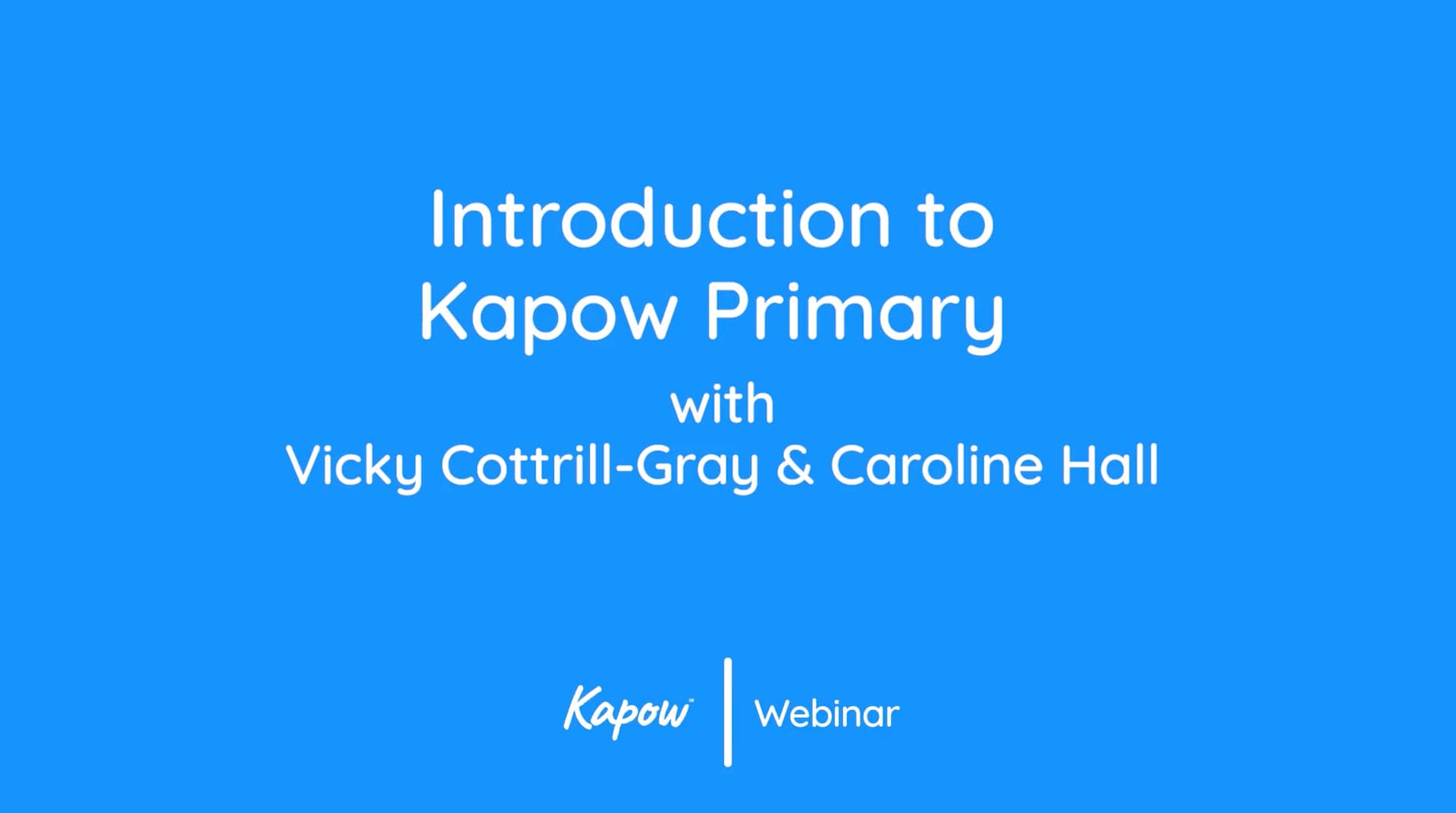 Webinar: An Introduction To Kapow Primary