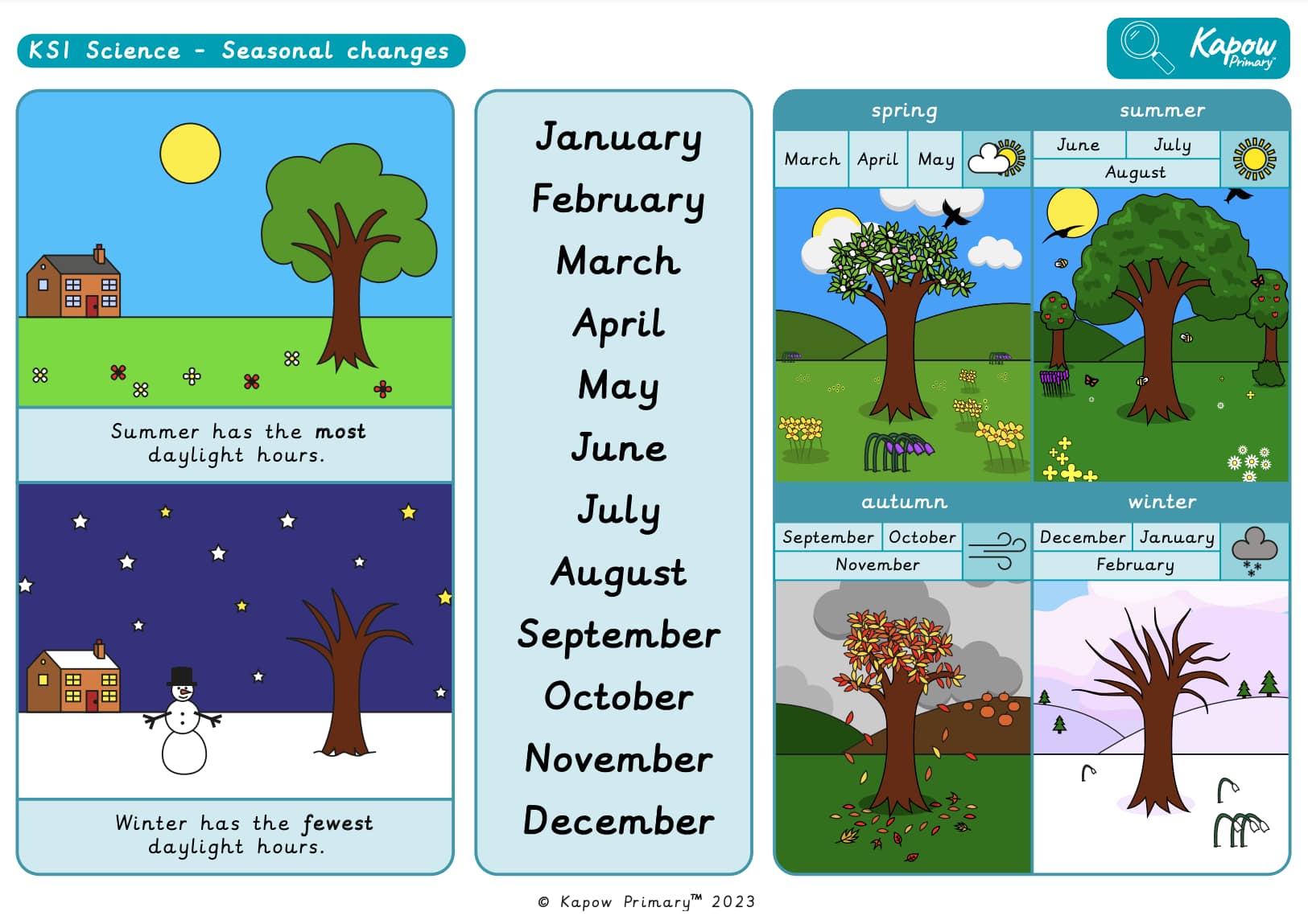 Knowledge organiser - Science Y1: Seasonal changes