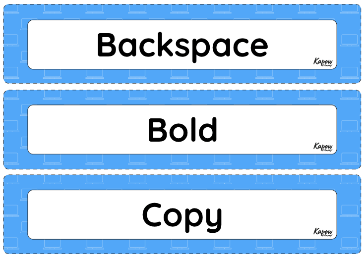 Vocabulary display: Word processing - Kapow Primary