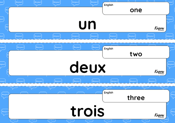 Vocabulary display: French playground games