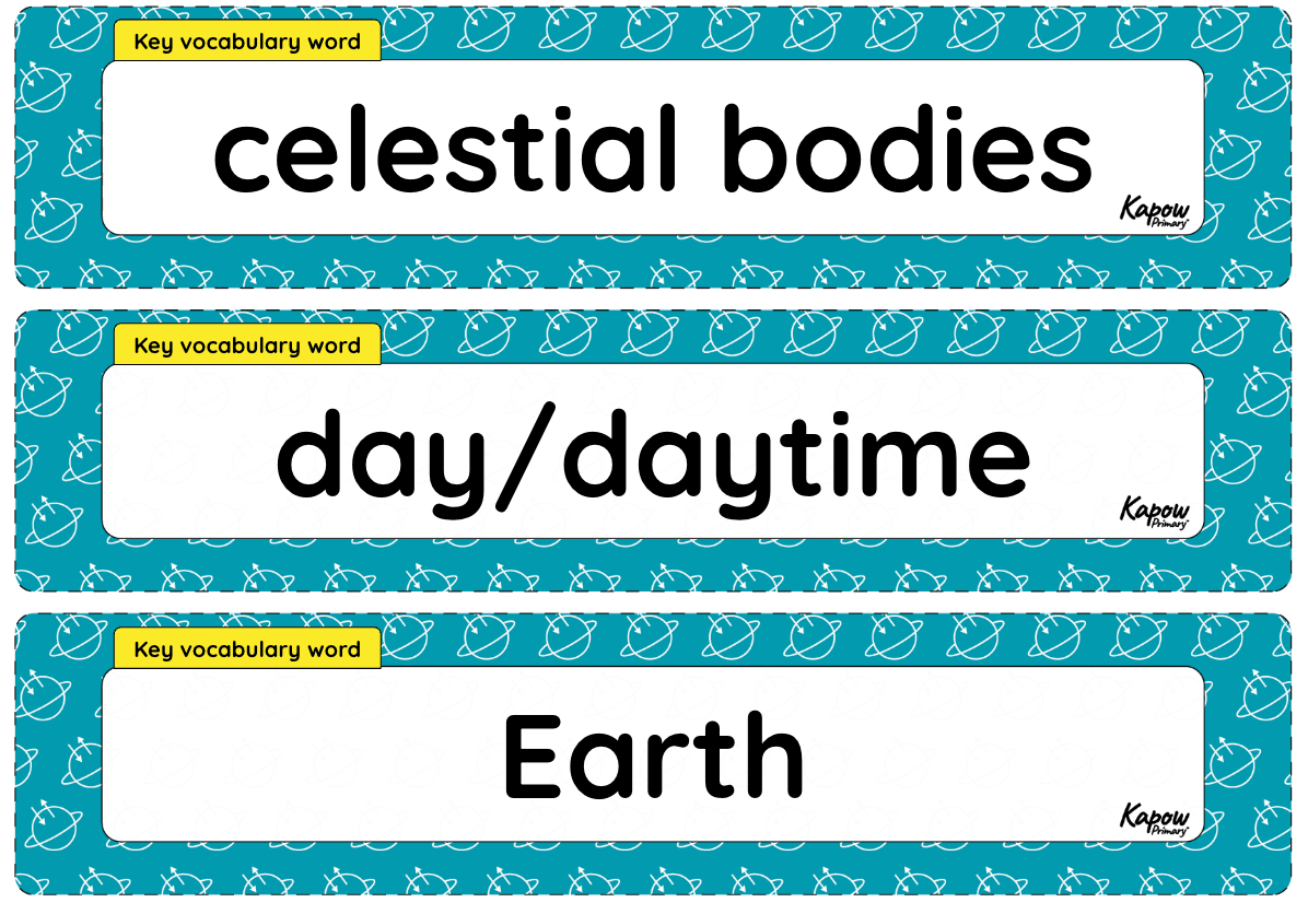 Vocabulary display - Earth & Space