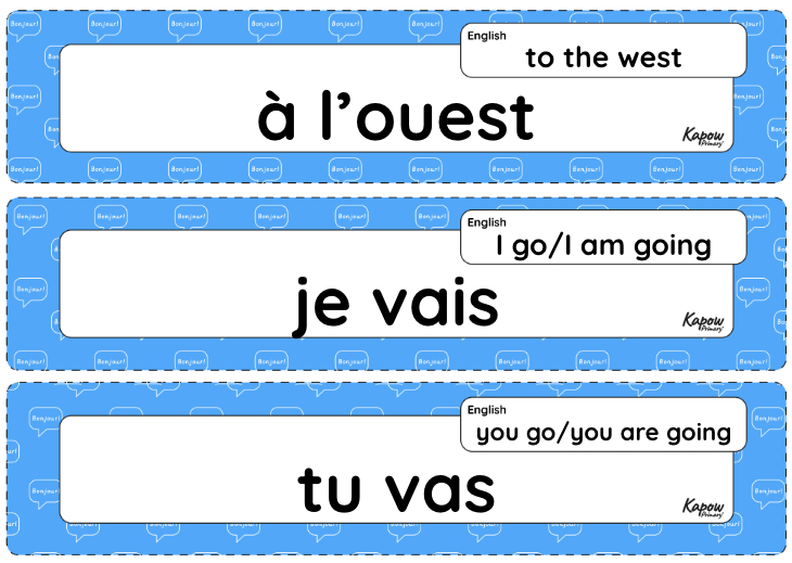 Vocabulary display: French speaking world