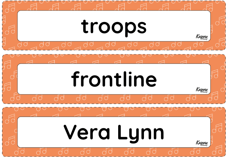 Vocabulary display: Songs of World War 2