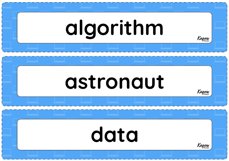 Vocabulary display - Computing Y2: Data handling: International Space ...