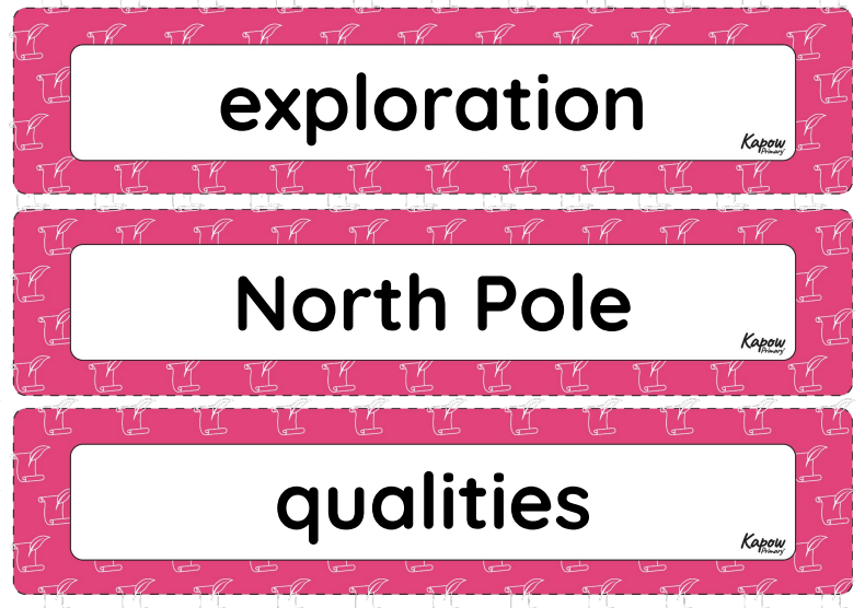 Vocabulary display - History Y2: How have explorers changed the world?