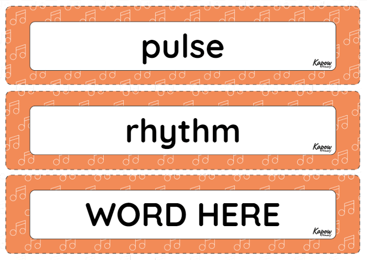 Vocabulary display: Pulse and rhythm - Y1