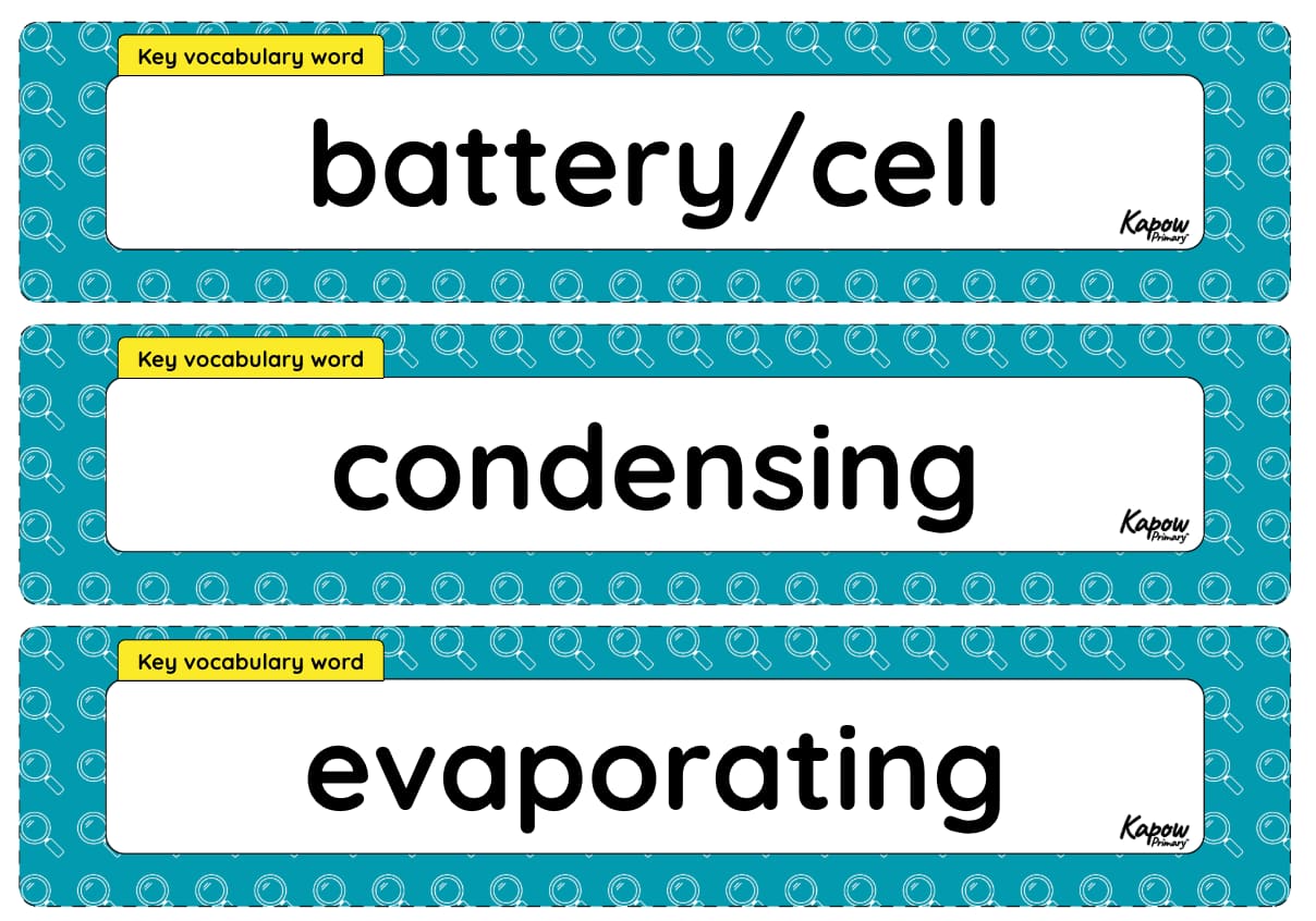 Year 4 Science Vocabulary Display: Making Connections