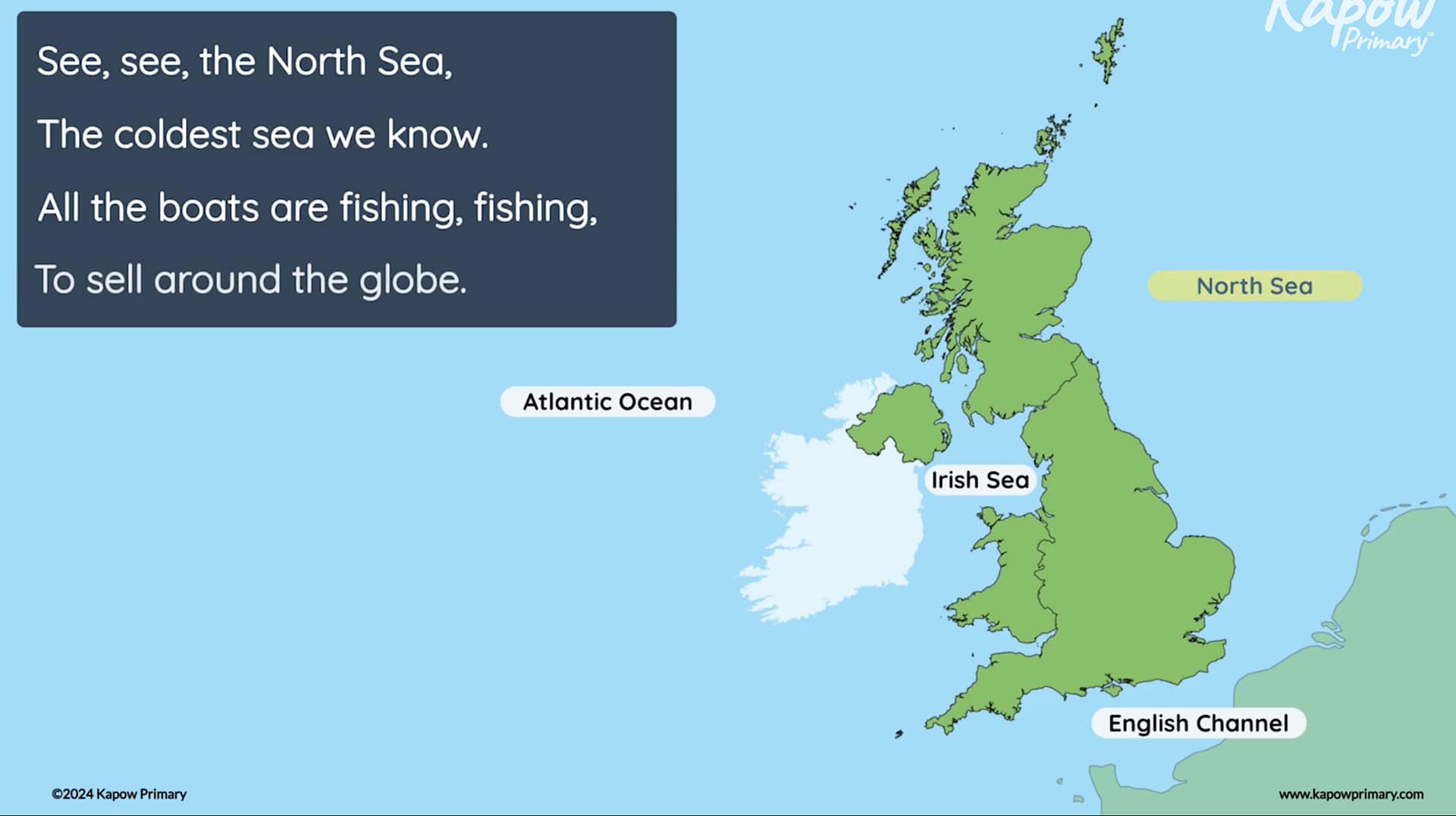 Pupil video: Seas and oceans of the UK song - Kapow Primary