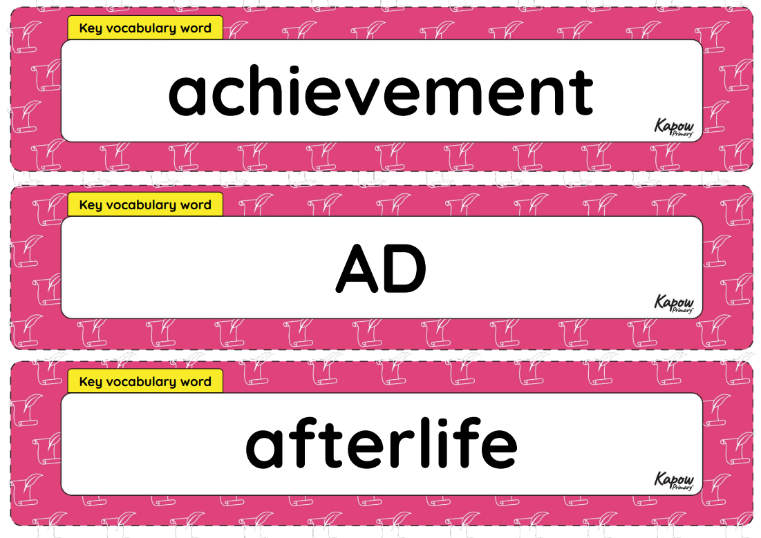 Key Vocabulary Display - History LKS2