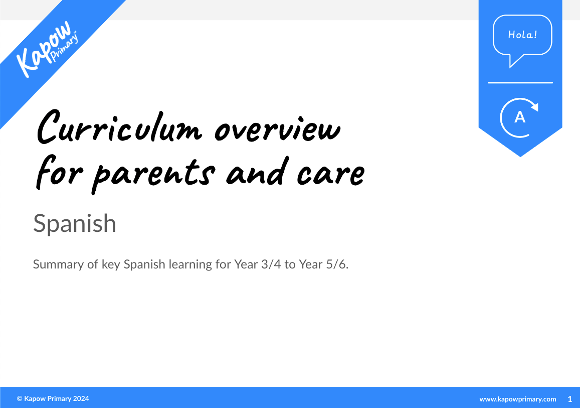 Spanish: Curriculum guide for parents and carers — mixed-age (Cycle A)