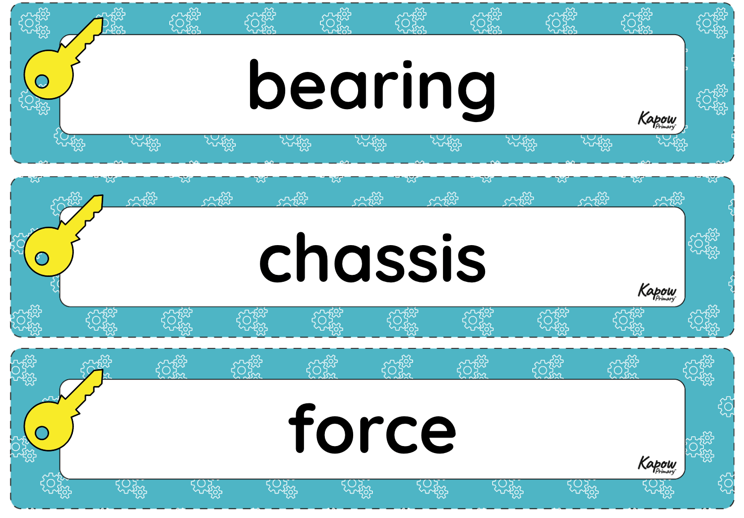 Y4 DT Vocabulary Display: Mechanical Cars