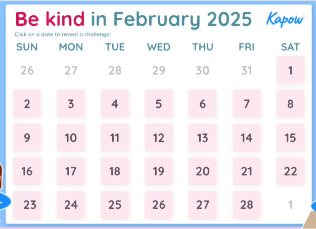 Wellbeing: February Kindness Calendar