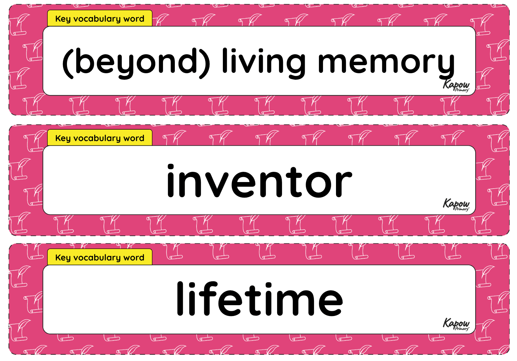 Vocabulary display - History Y1/2 (A): How did we learn to fly?