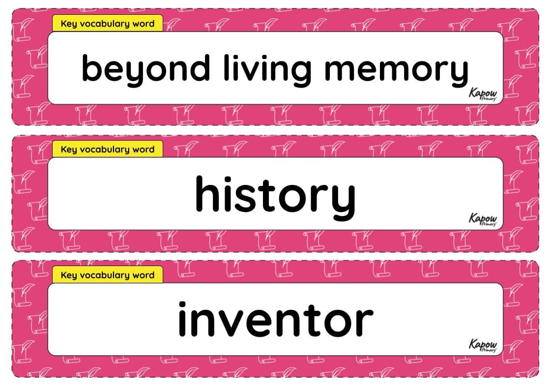 Vocabulary display - History Y2: How did we learn to fly?