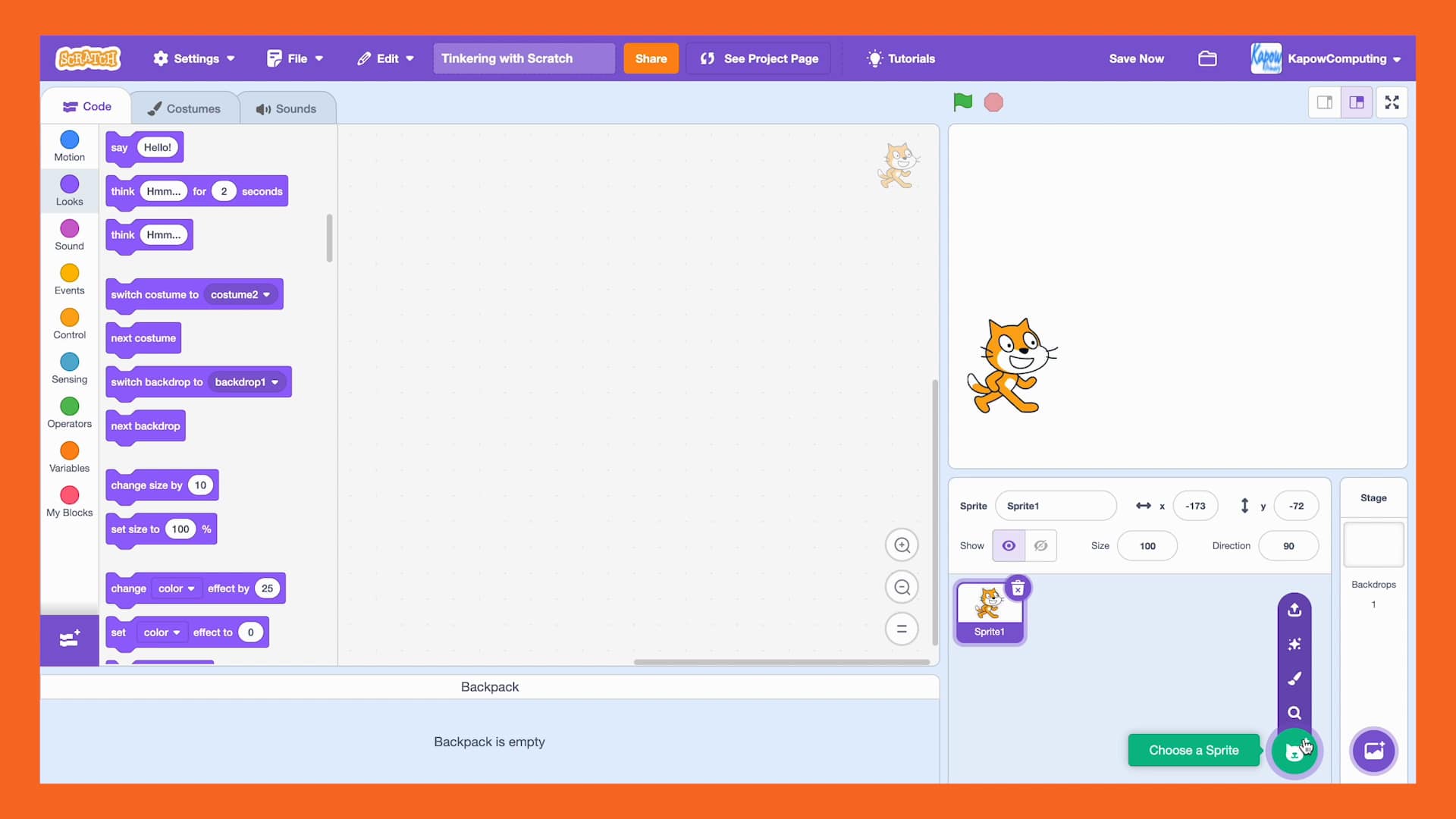 Pupil video: Tinkering with Scratch - Kapow Primary