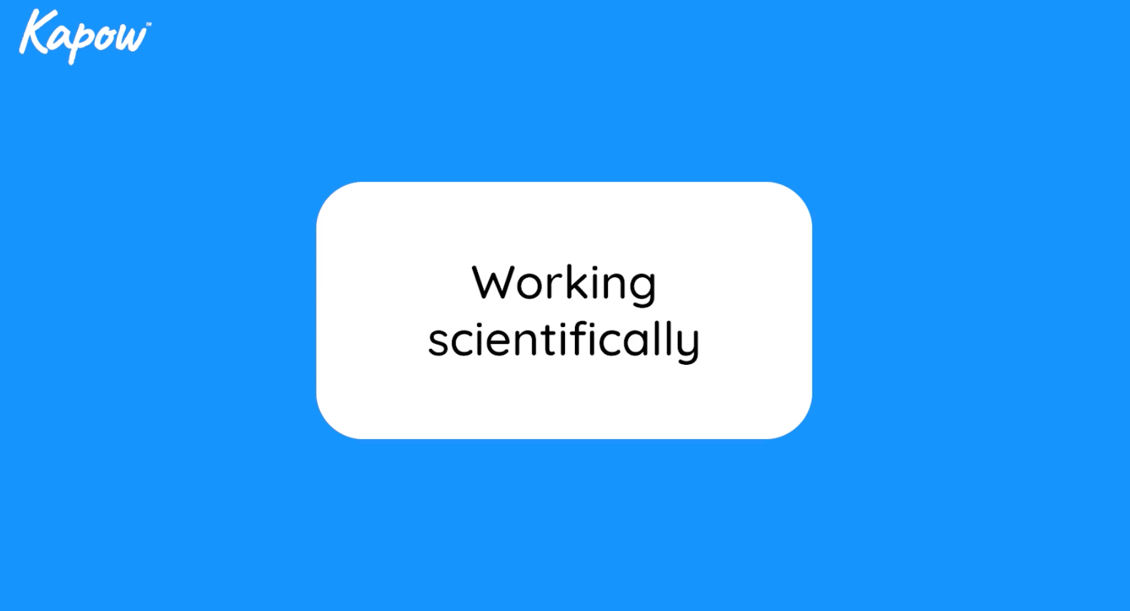 Teacher video: Science welcome - Kapow Primary