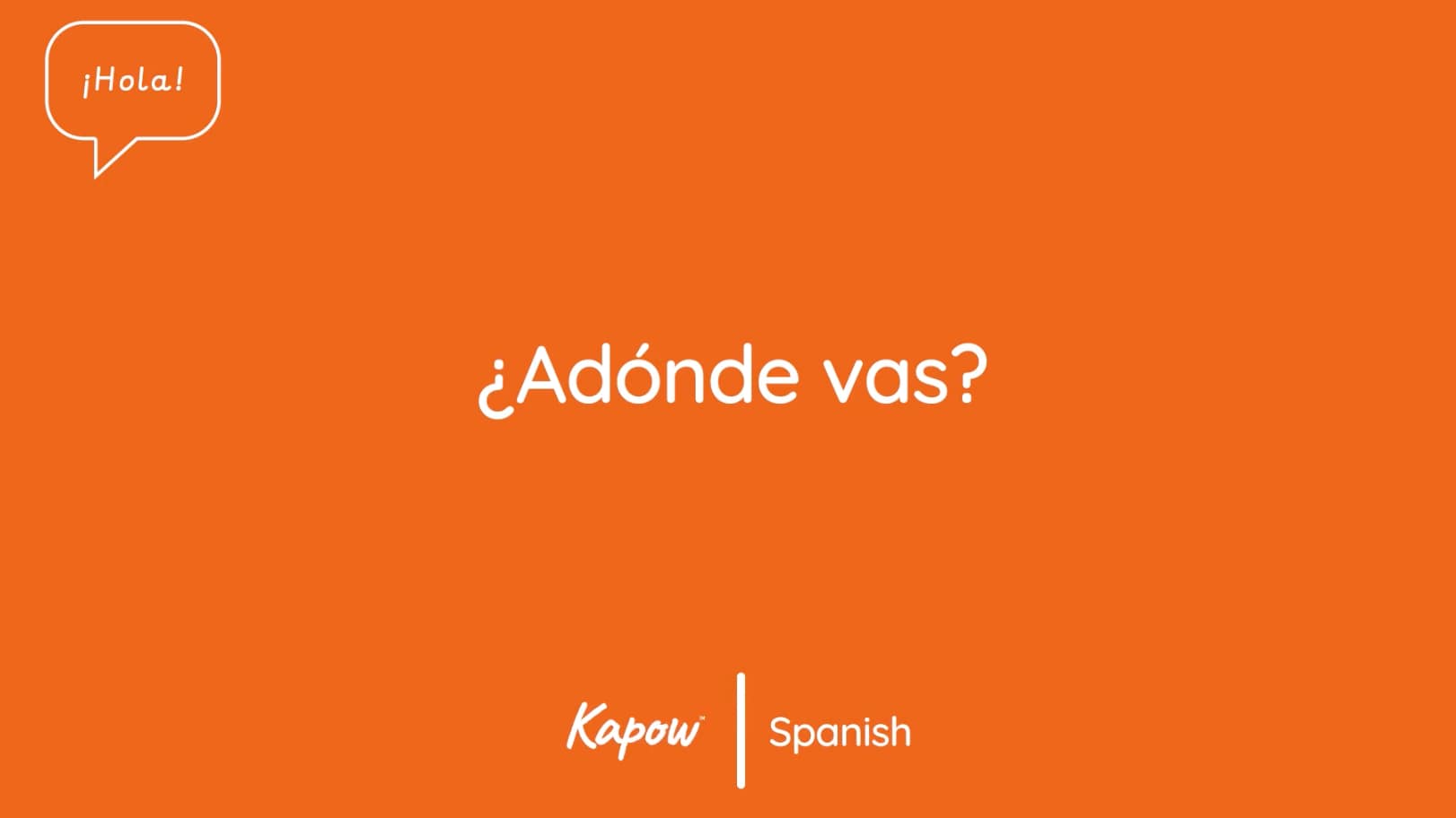 Pupil video: ¿Adónde vas? - Kapow Primary