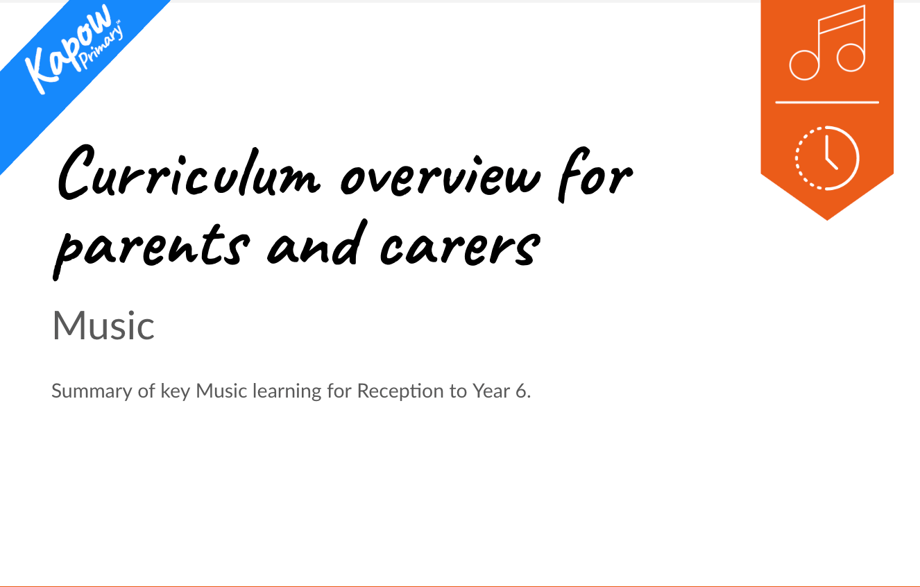 Music: Curriculum guide for parents and carers — condensed