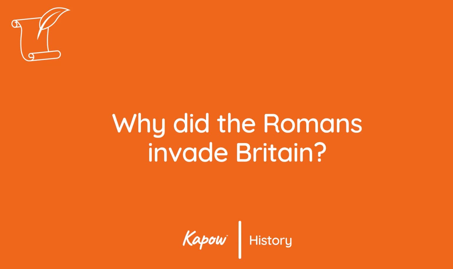 Pupil video: Why did the Romans invade Britain? - Kapow Primary