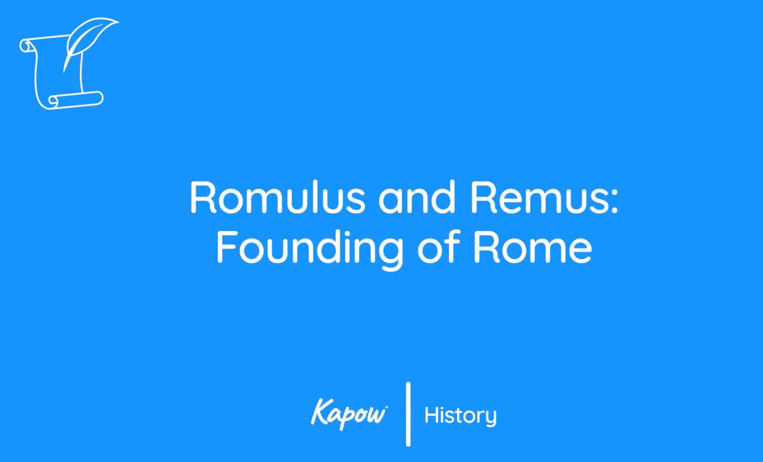 Pupil video: Romulus and Remus: Founding Rome - Kapow Primary