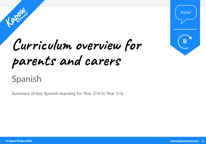 Spanish: Curriculum guide for parents and carers — mixed-age (Cycle B)