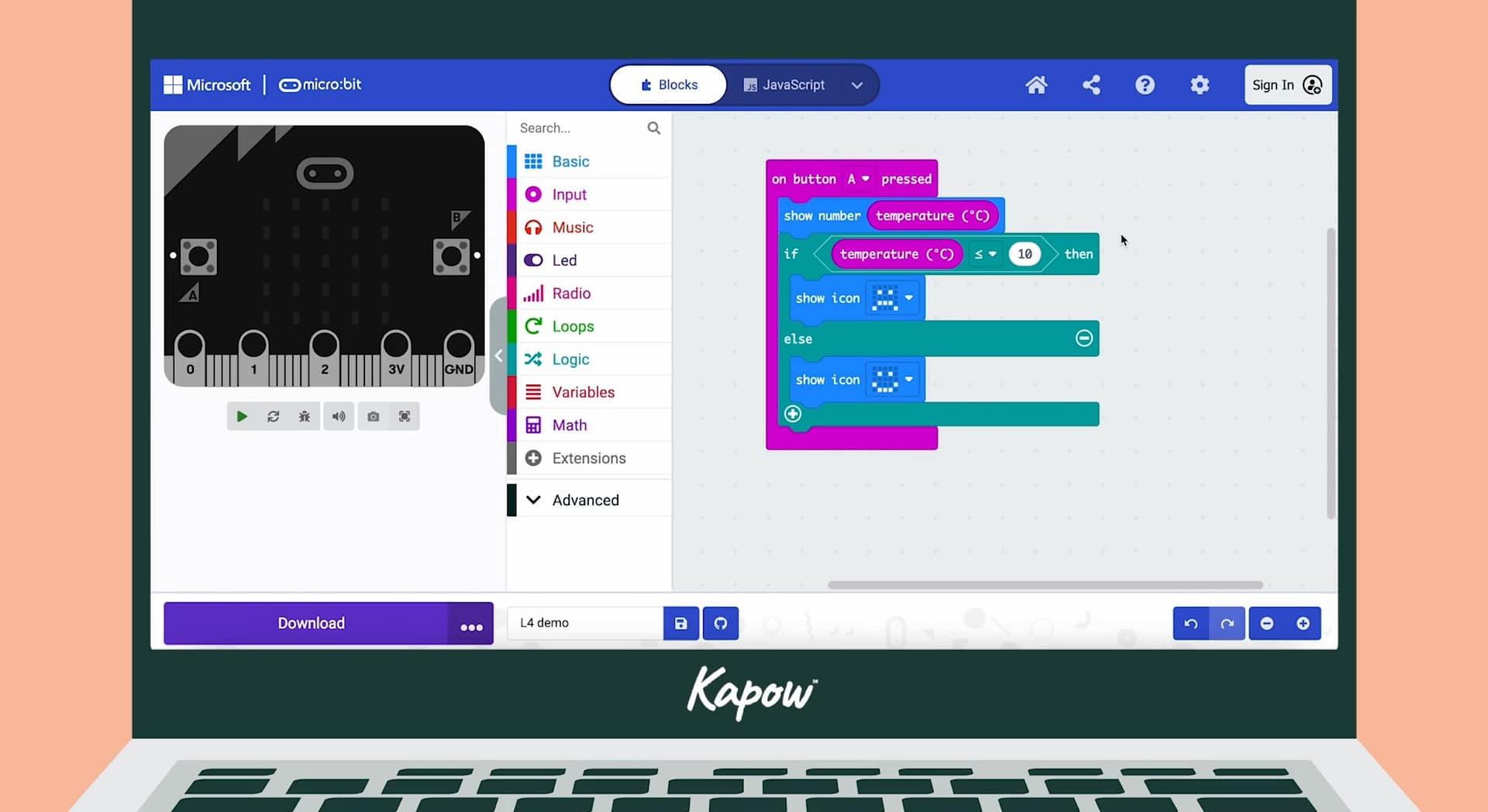 Pupil video: Programming a weather checker - Kapow Primary