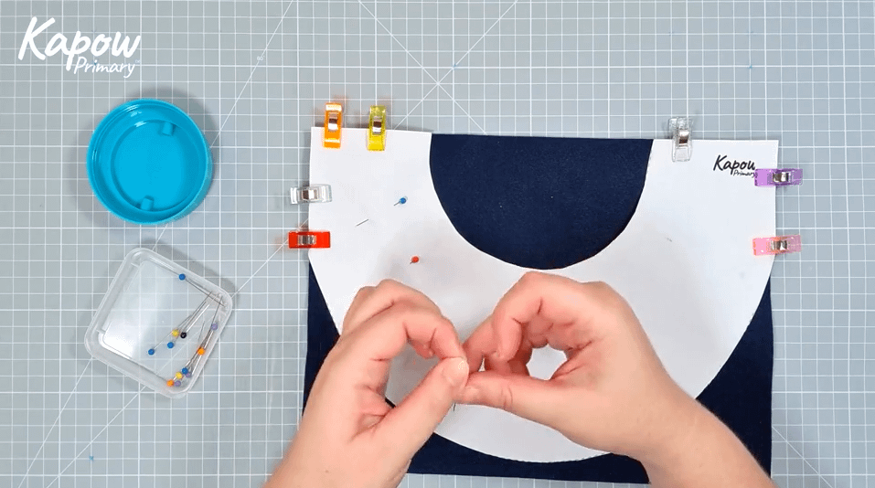 D&T Textiles - Securing a template to fabric - Kapow Primary