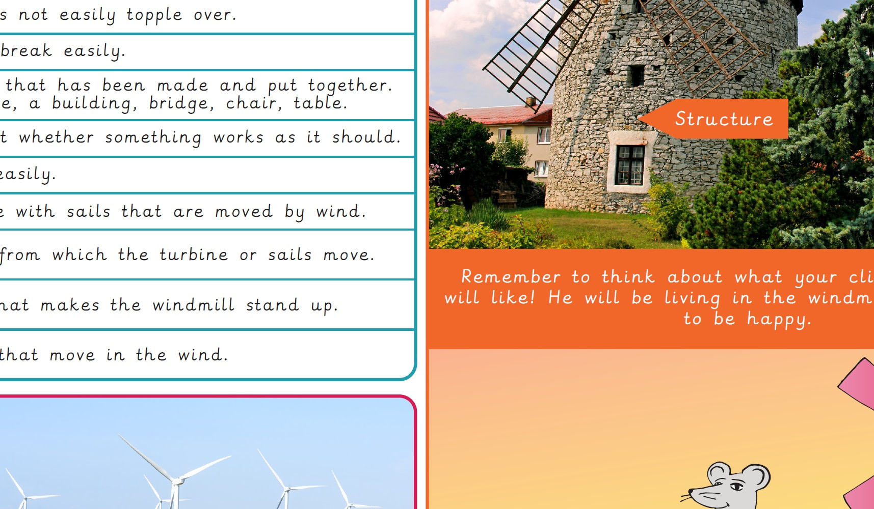 Knowledge Organiser: DT - Y1 Constructing Windmills | Kapow Primary